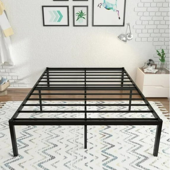 Yoneston 16 Inch Twin Solid Metal Platform Bed Frame with Under-Bed ...