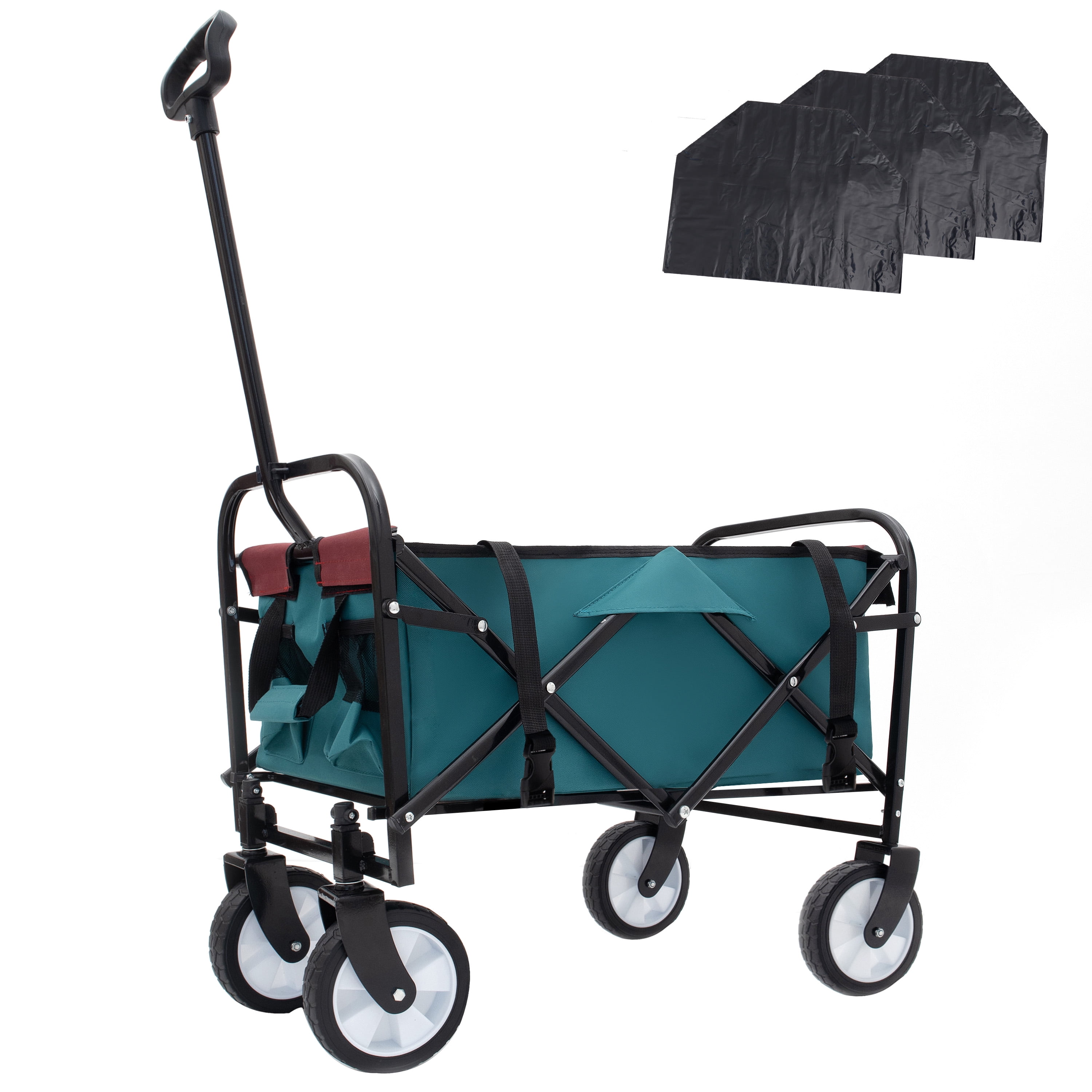 Yoneston 225LBS Collapsible Wagon Cart, Portable Heavy Duty Utility ...