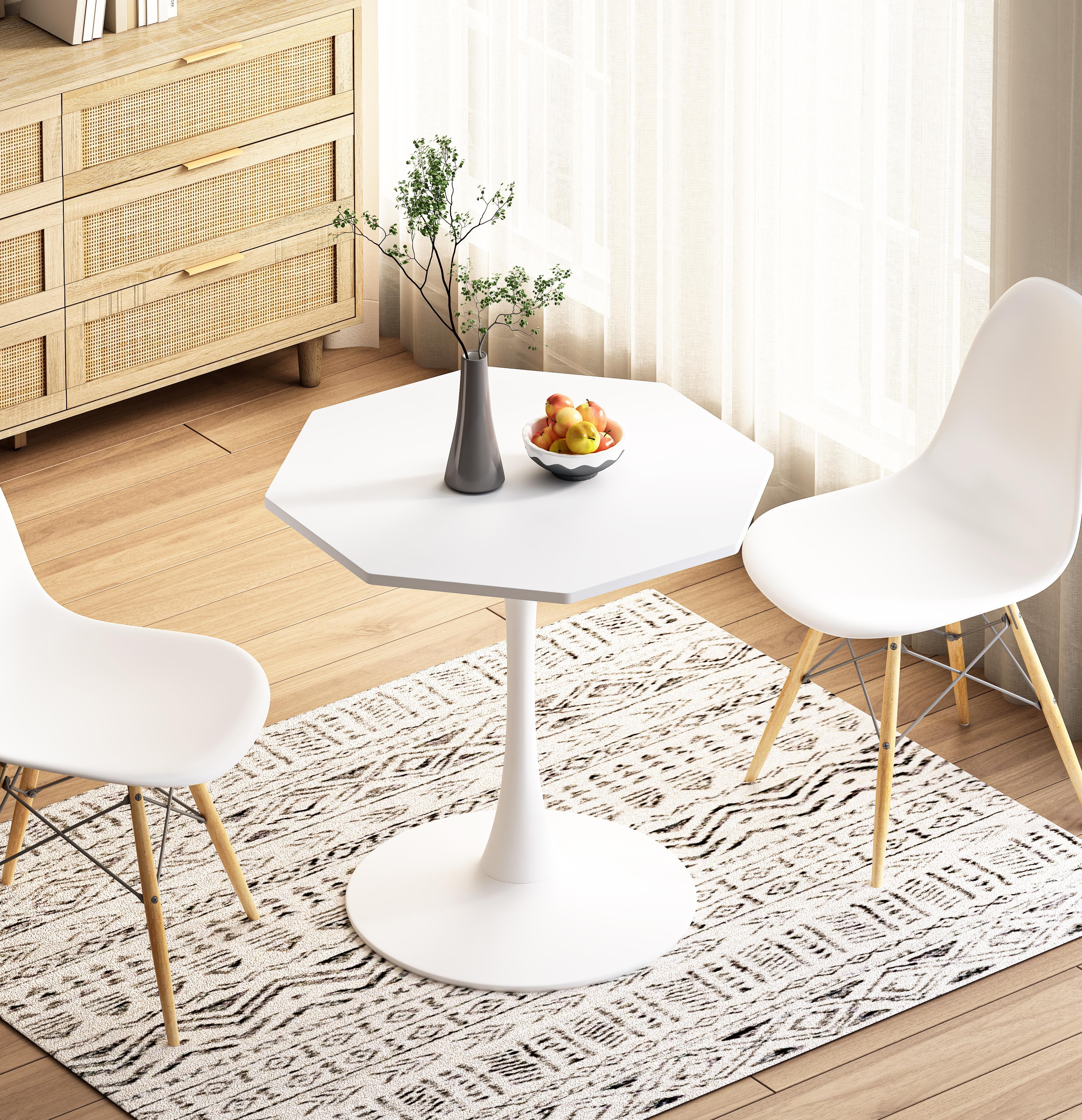 Free Shipping! Yoneston Modern Octagonal Coffee Table White MDF Metal ...