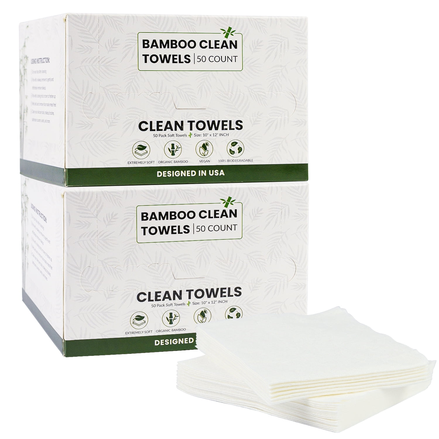 Yoneston Disposable Face Towels, 10" x 12" Biodegradable Large Face ...