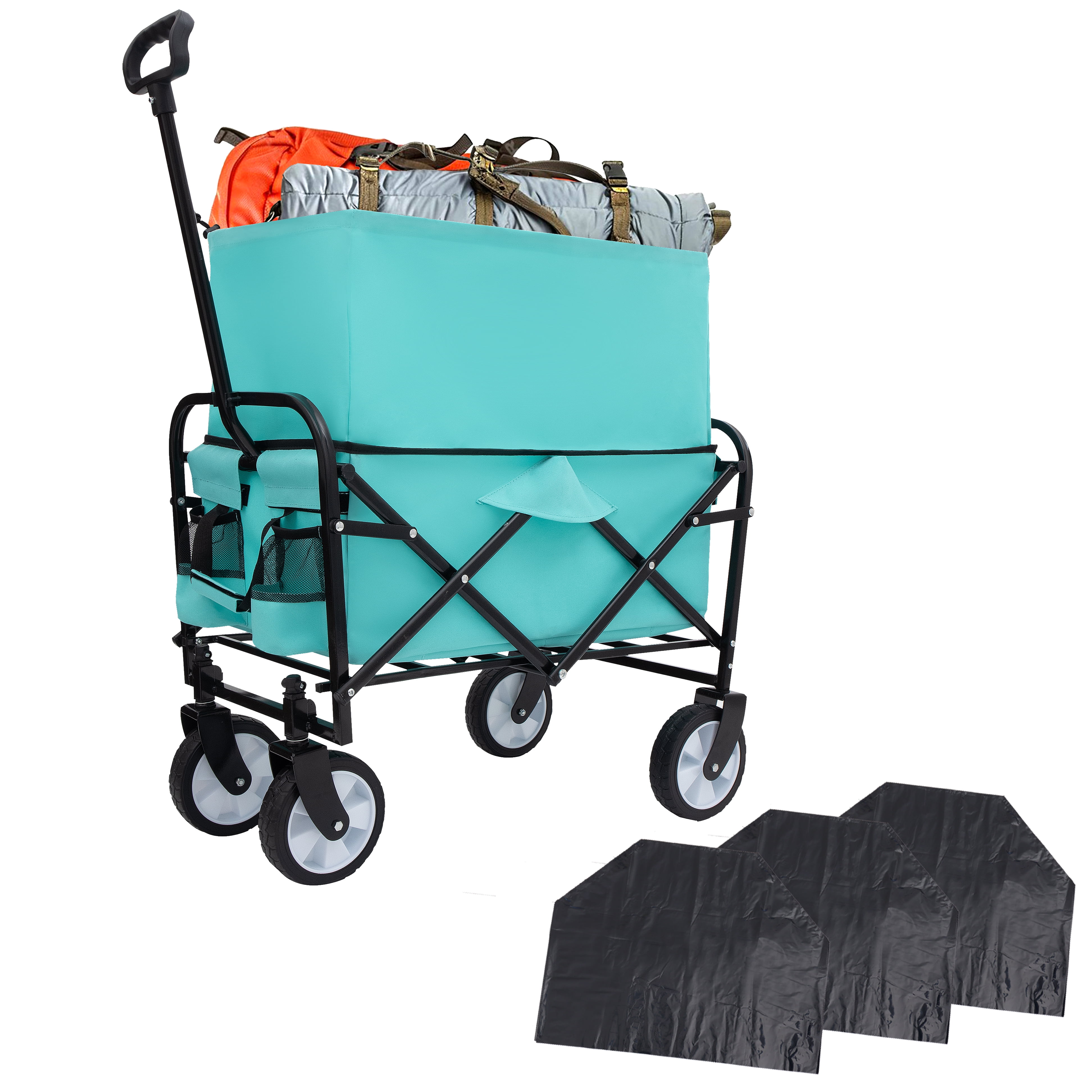 Yoneston Collapsible Wagon Cart, Portable Heavy Duty Utility Wagon with ...