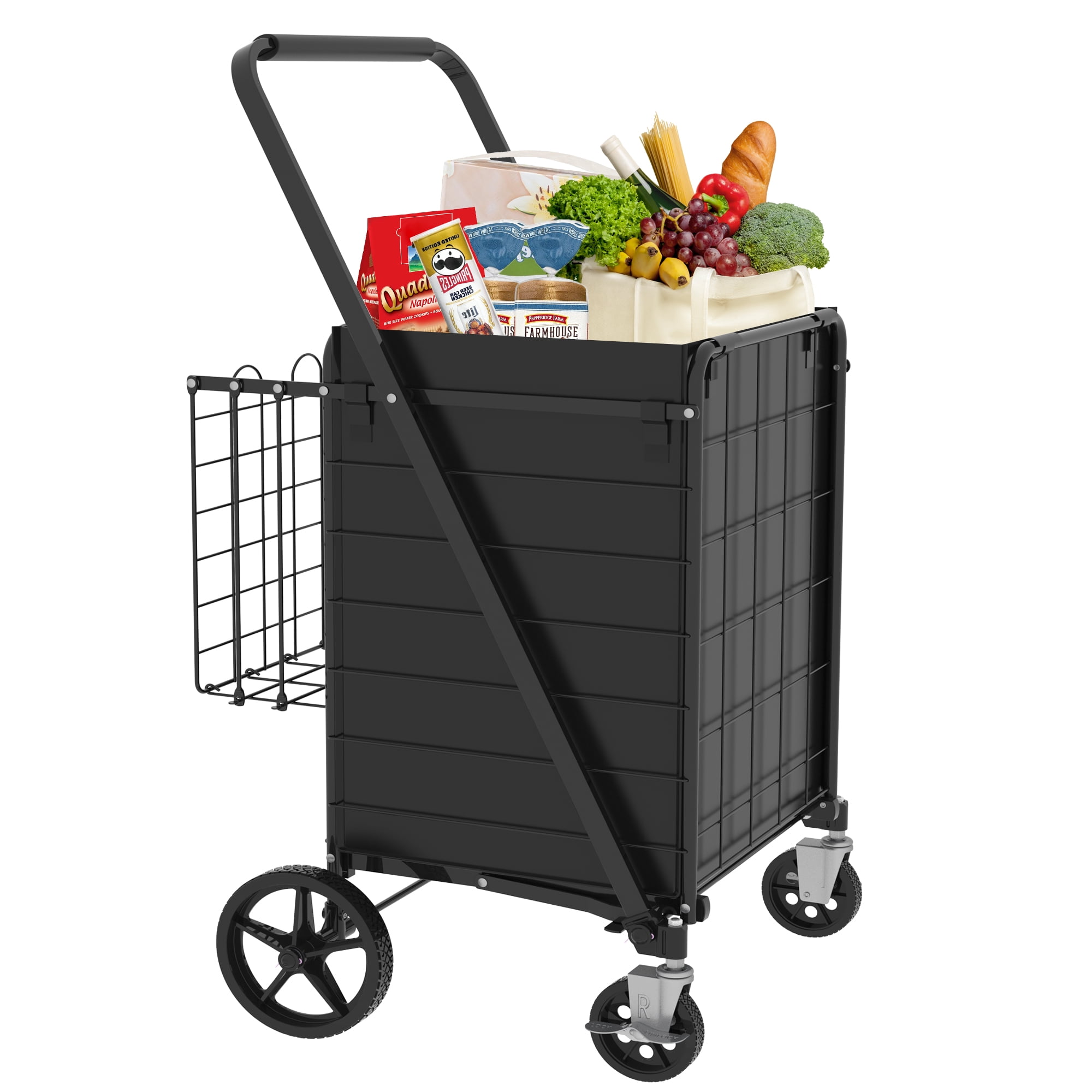 Yoneston Heavy Duty Shopping Cart with Side Basket, 340 LBS Capacity ...