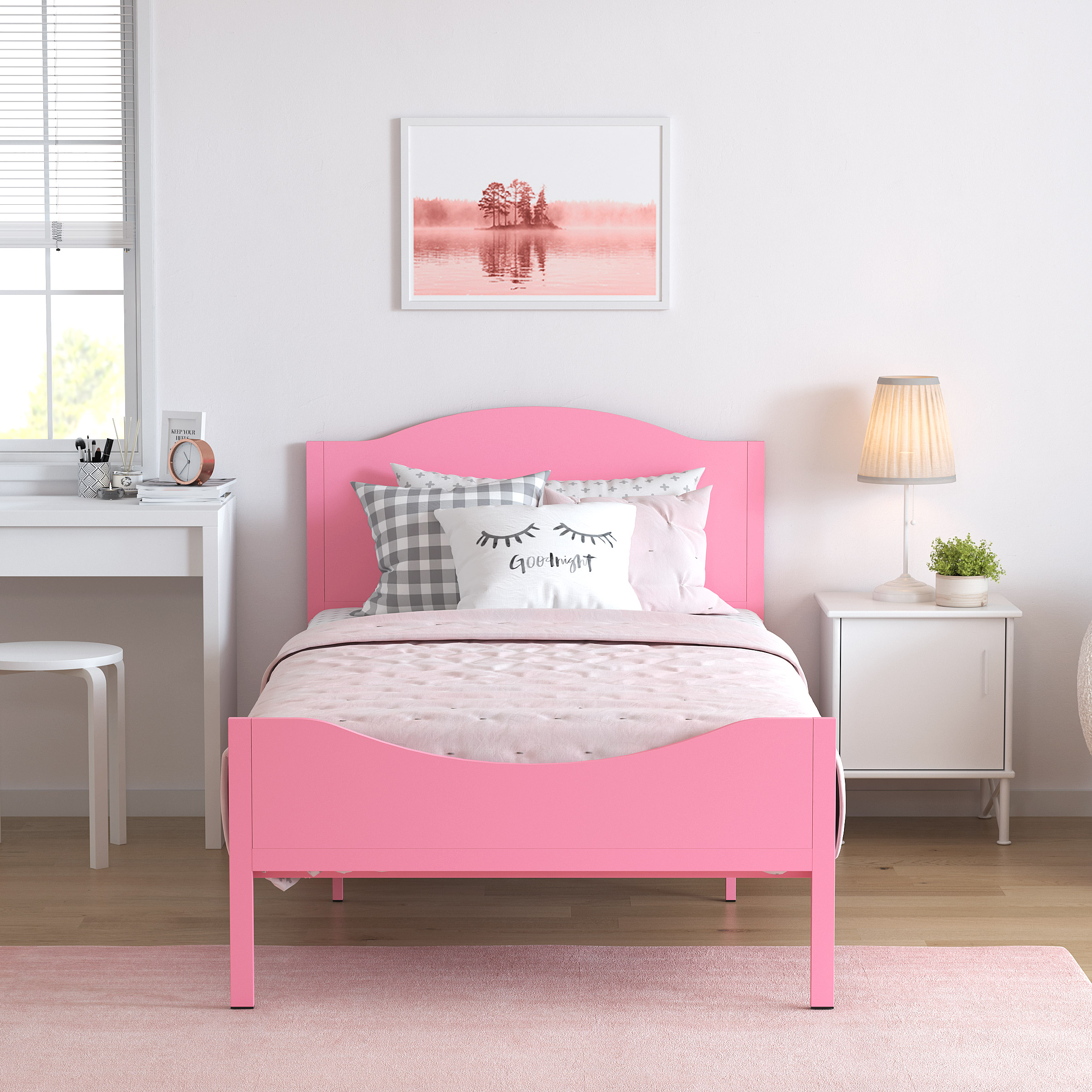 Yoneston 12” Full Size Heavy Duty Metal Platform Bed Frame with Love ...