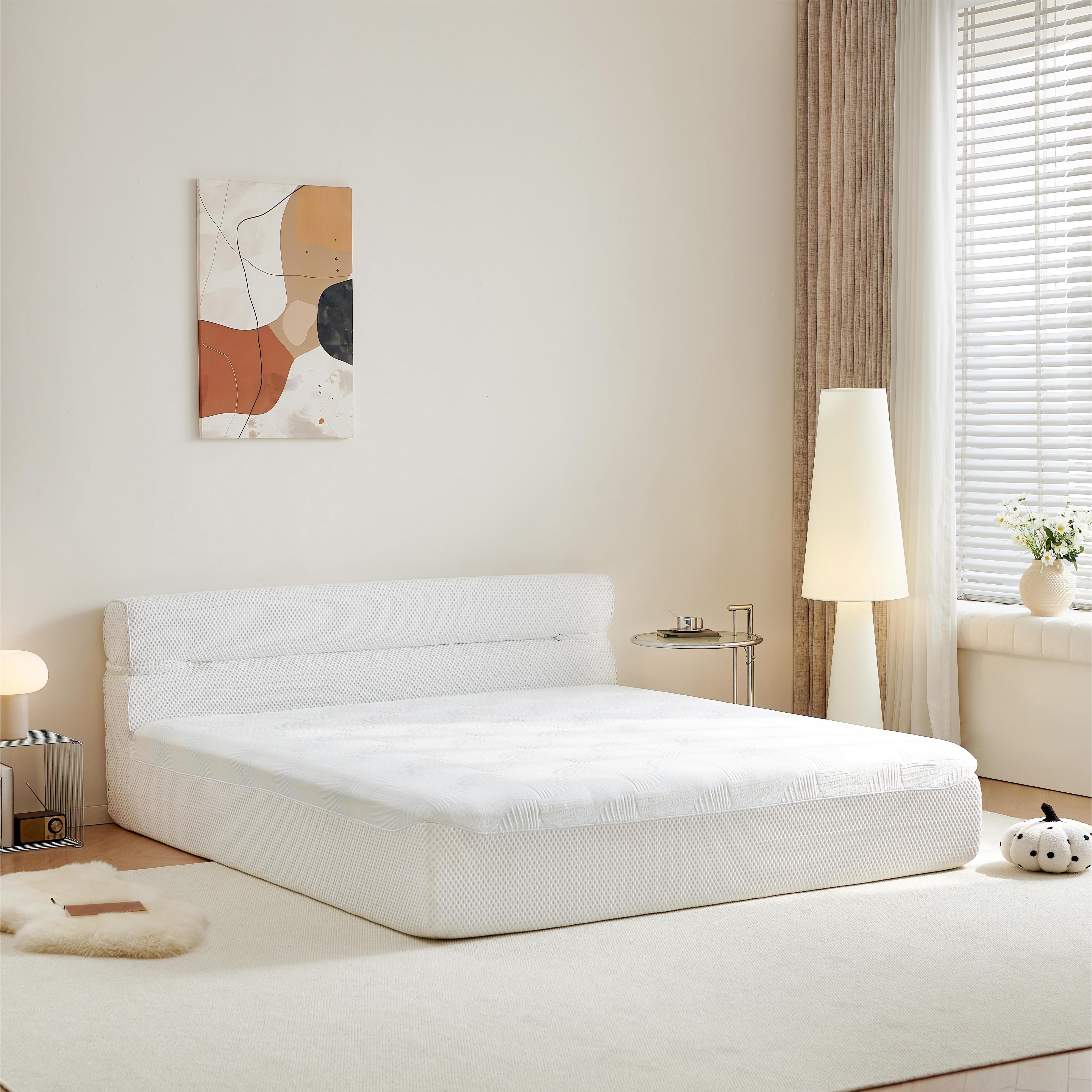 Yoneston King Size 15-inch Mattress & Bed Frame All in One Bed with ...