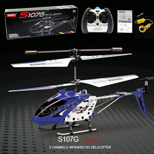 Yoneston S107 S107G 3.5CH Alloy Mini Remote Control RC Helicopter Gyro Blue - Walmart.com