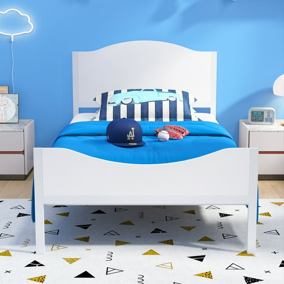 Miniyam King Upholstered Wingback Bed with 53.1" Tall Boucle Headboard ...