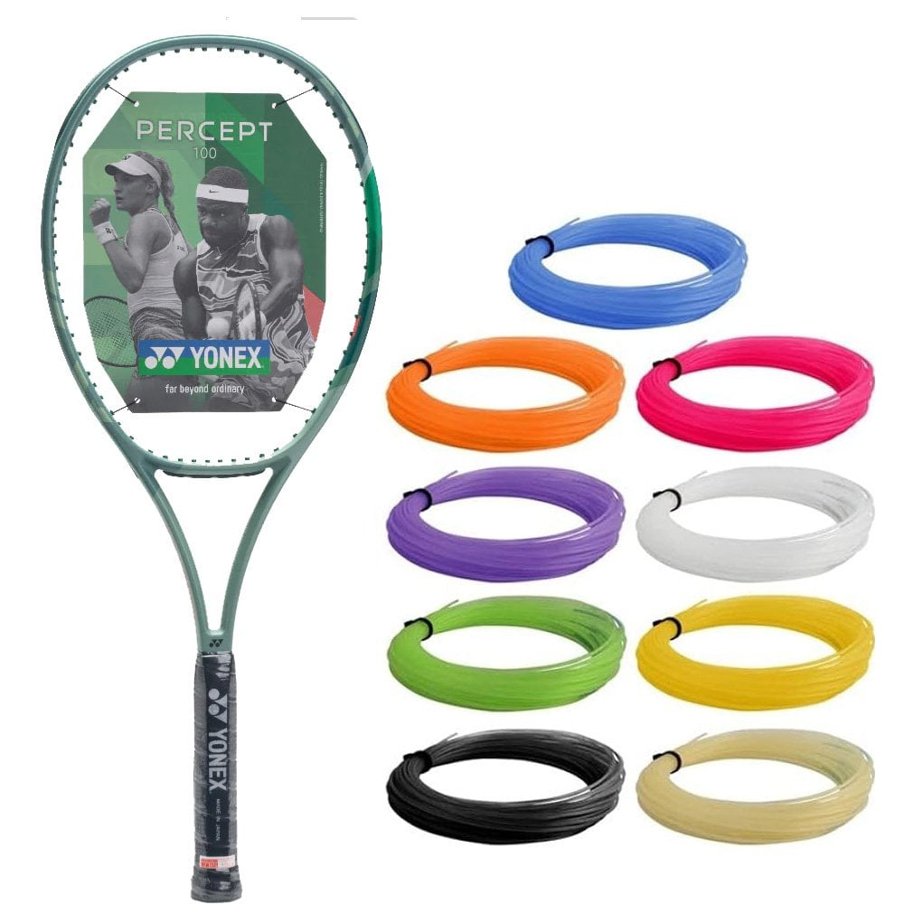 Yonex Percept 100 Olive Green Tennis Racquet Strung with Natural Syn ...