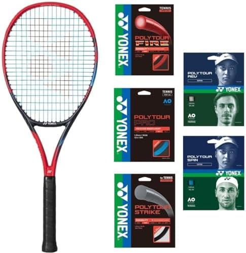 Yonex VCore 98 7th Gen Tennis Racquet (Scarlet) Strung with Your Choice ...