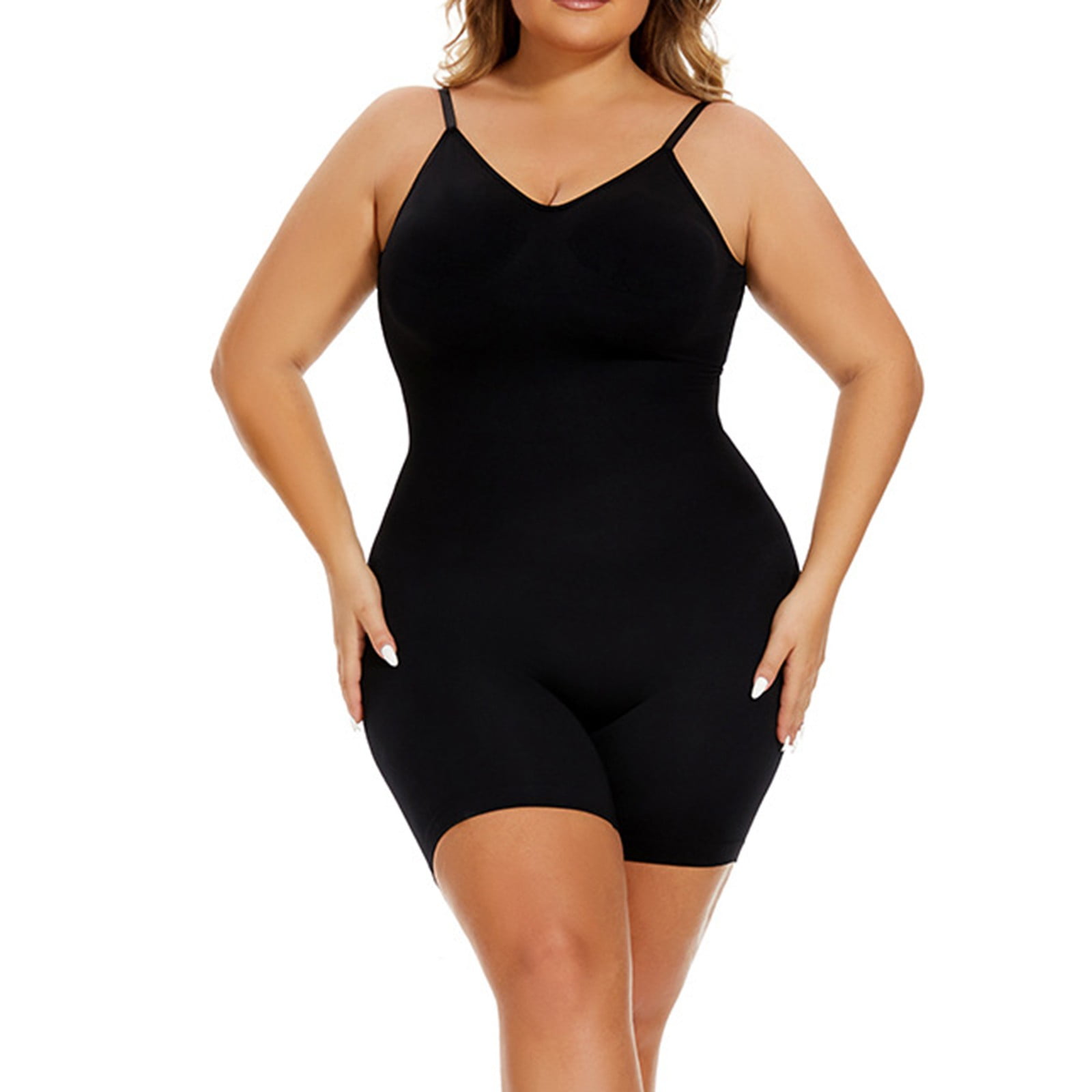 Yongans Womens Solid Color One Piece Shaperwear Spaghetti Strap Slim