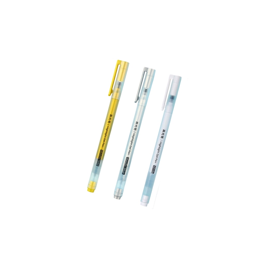 YongCo 1 Set Highlight Marker Pen Gold Silver White Gel Pen 1.0mm ...