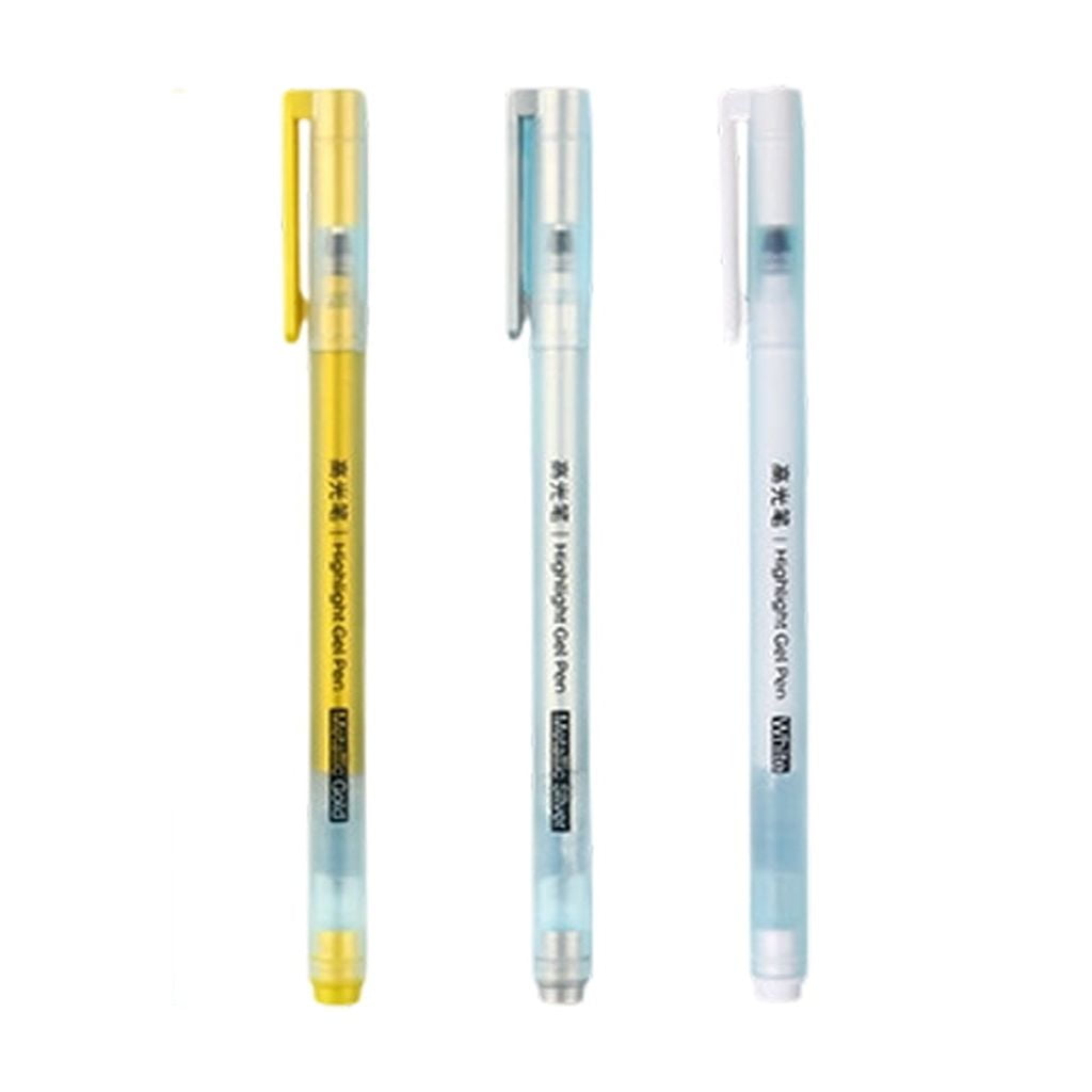 YongCo 1 Set Highlight Marker Pen Gold Silver White Gel Pen 1.0mm ...