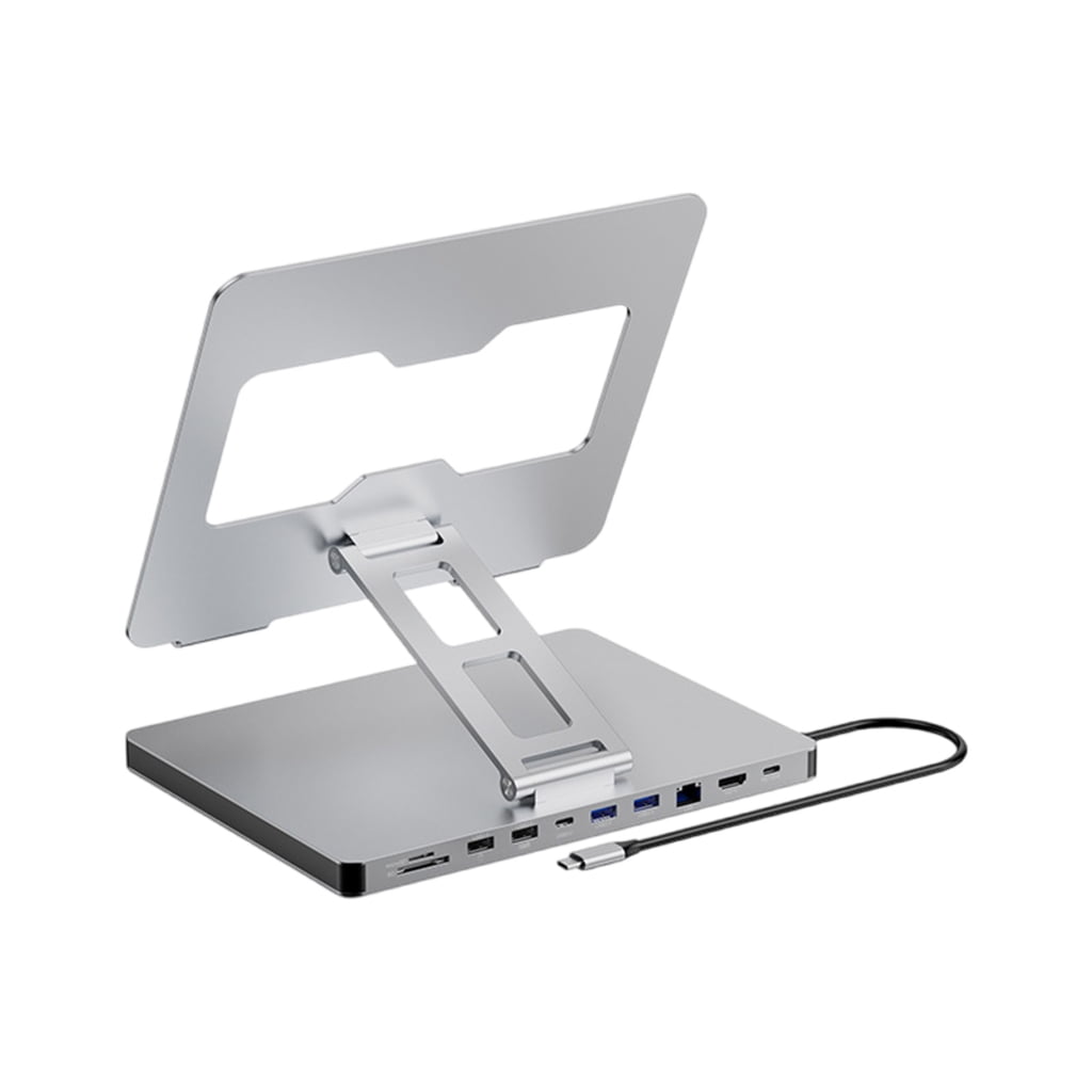 YongCo 10 Port Laptop Docking Station and Folding Rising Base Holder ...