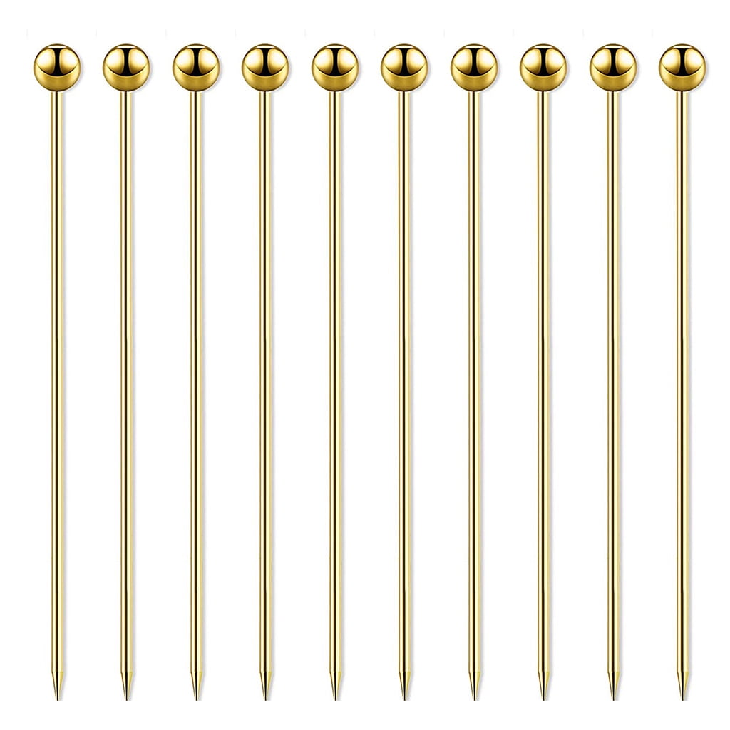 YongCo 10PCS Cocktail Picks, 304 Stainless Steel Picks, Reusable Metal ...