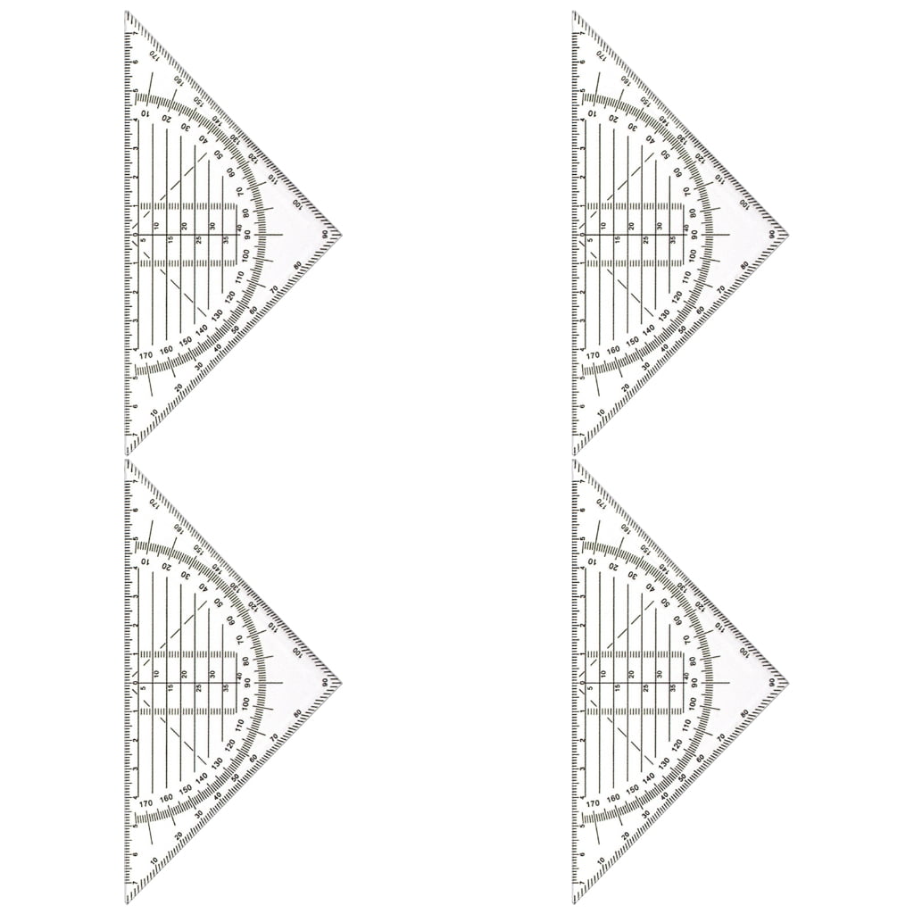 YongCo 2-in-1 Set Square 180 Degrees Math Protractors Multifunctional ...