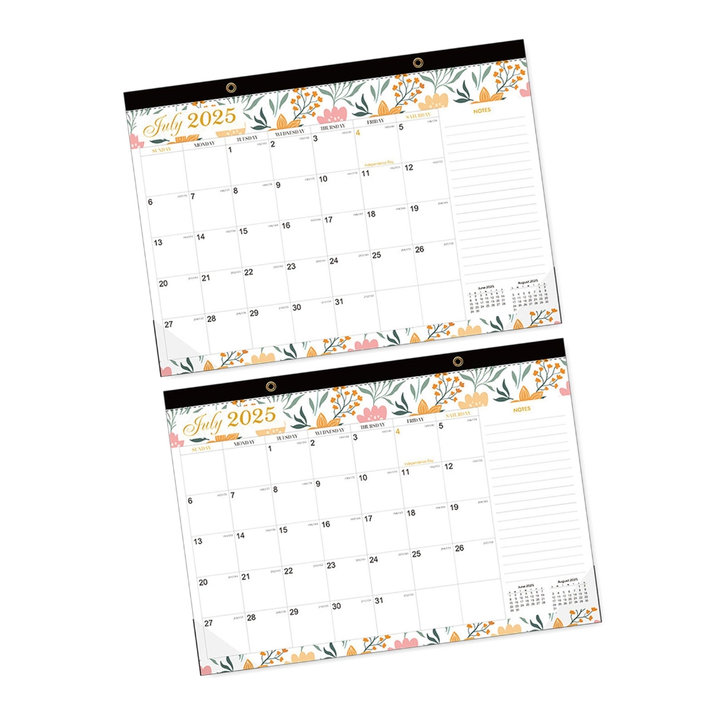 YongCo 2Pcs 2025-2026 Wall Calendar 18 Month Calendar from July 2025 to ...