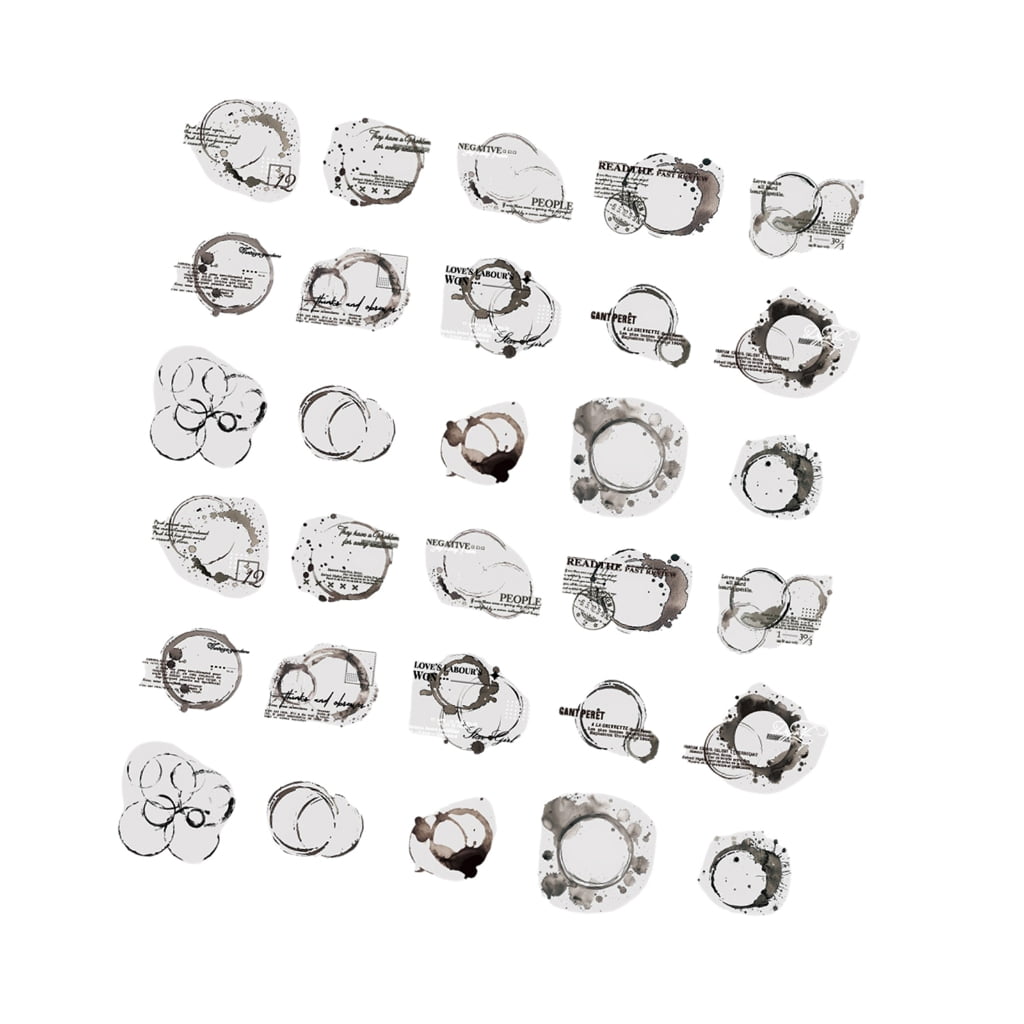 YongCo 30Pcs Inks Stain Aesthetic Sticker Water Resistant PET Sticker ...