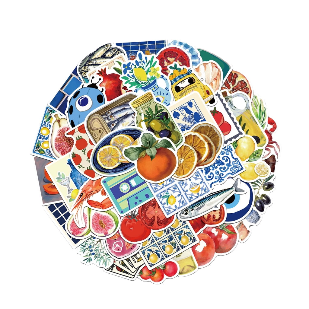 YongCo 50 Sheets Stationery Sticker Mediterranean Tomato Sticker ...