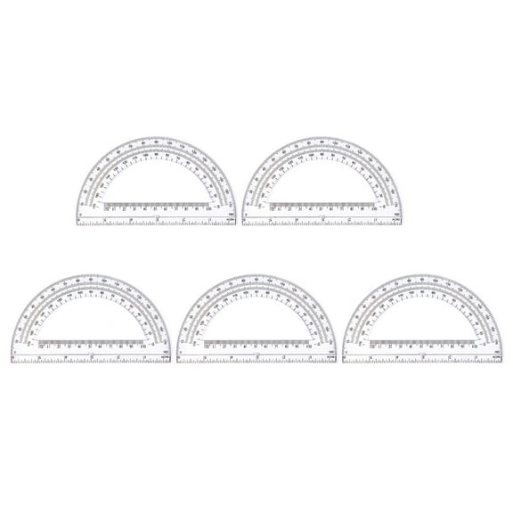 5PCS 180 Degrees Protractor 6Inch Clear Protractors Math Drafting ...