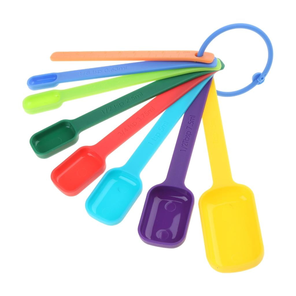 YongCo 7-Piece Plastic Texture Measuring Seasoning Spoons Baking Scale ...
