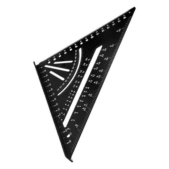 YongCo 7in Metal Triangle Ruler 45/90 Degree Carpenter Square Architect ...