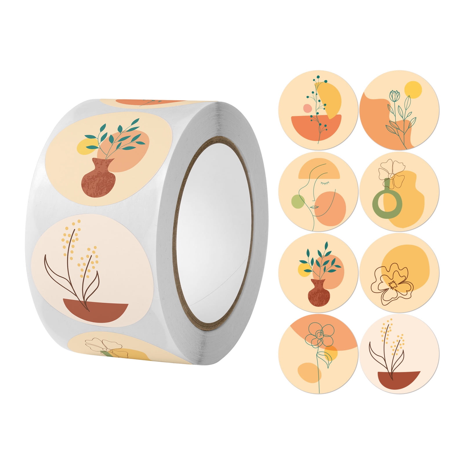 YongCo Cartoon Character Stickers 500pcs/roll Vintage Sealing Labels ...