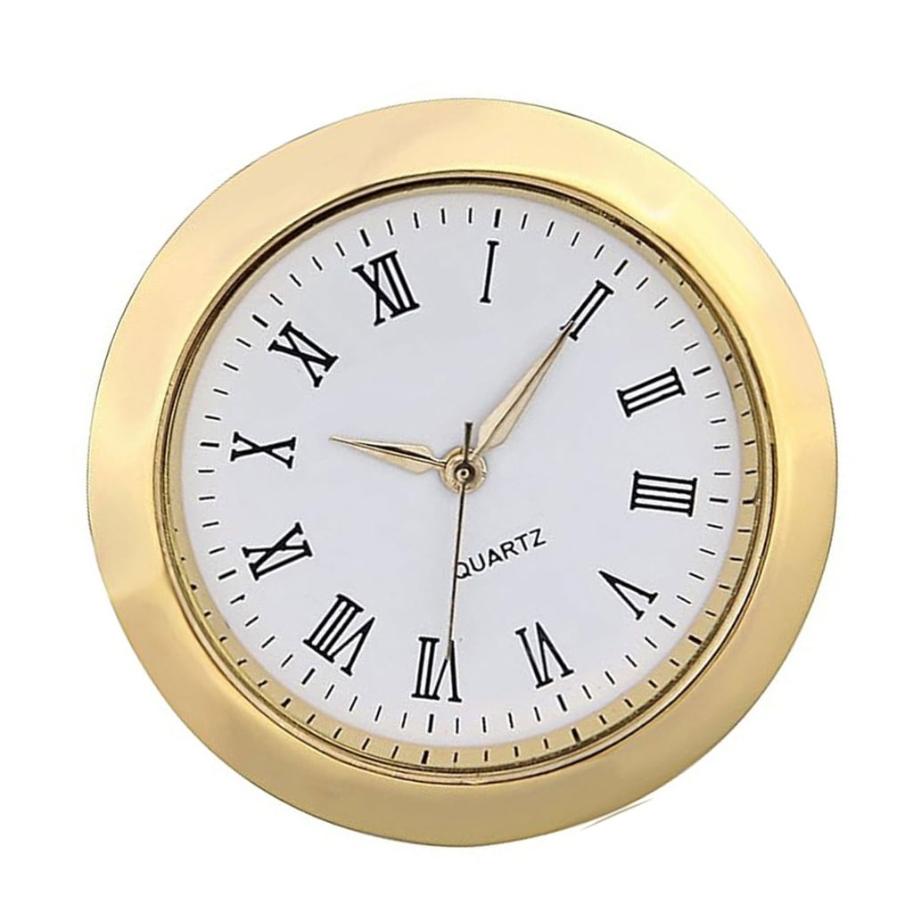 YongCo Compact Small Clock Fit Up Vintage Miniature Round Metal Watch Dials Featuring Roman ...