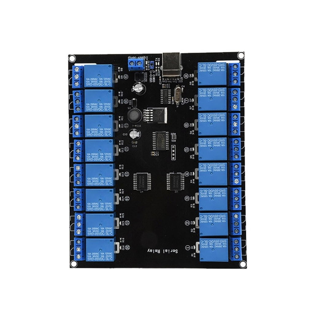 YongCo DC7V-38V 16 Channel 16CH Serial Relays Module 10A 250V Load USB ...