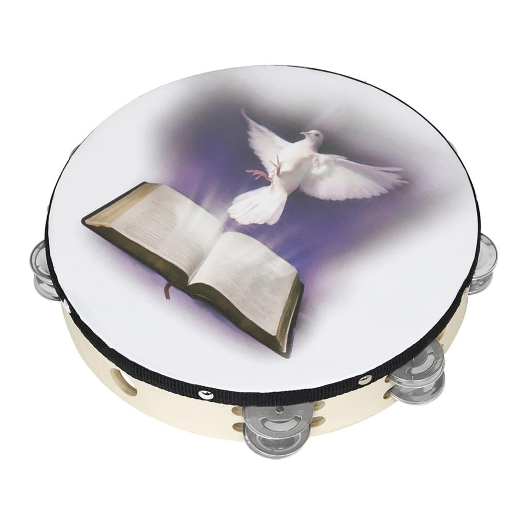 YongCo Dove Bible Double Row Bells Tambourine Mini Musical Beat ...