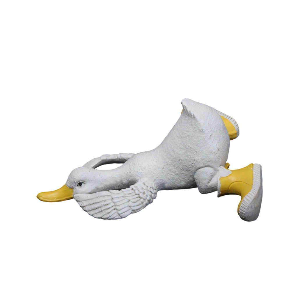 YongCo Funny Resins Duck with Rain Boot Sculpture Cartoon Animal Statue ...