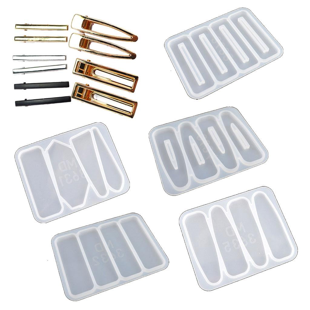 YongCo Hair Pin Silicone Mold Resin Epoxy Barrette Mould Agate Crystal ...