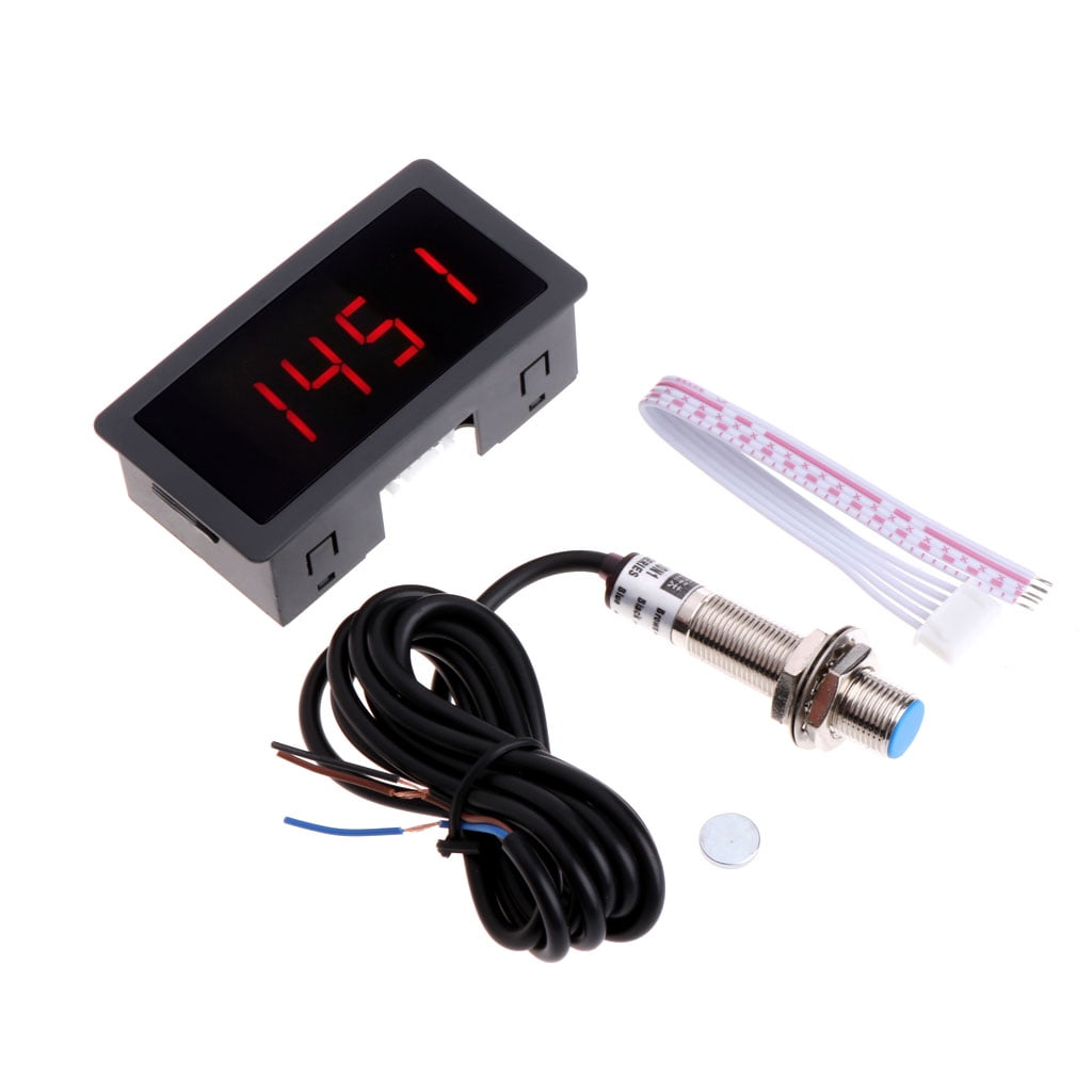 YongCo High-Precision 4 Digital Tachometer RPM- Blue LED Proximity NPN ...