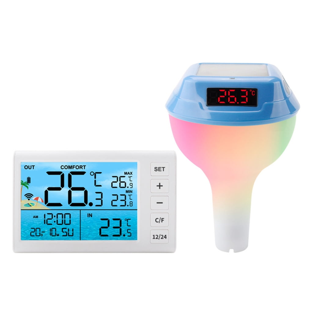 YongCo IP68 Floating Pool Thermometers With LED Color Changes LED Light ...