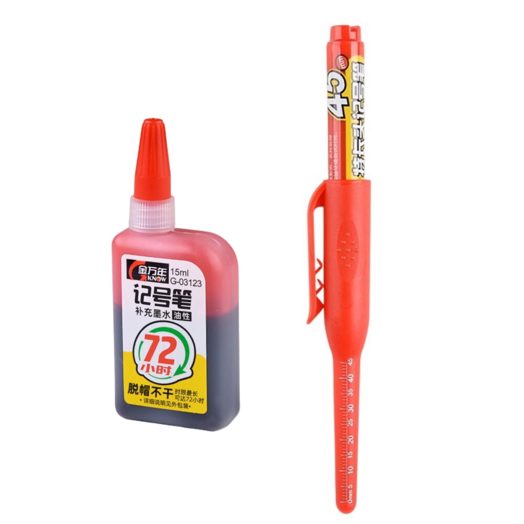 YongCo Long Nose Marker with Scales 45mm Deep Hole Marker Long Tip ...