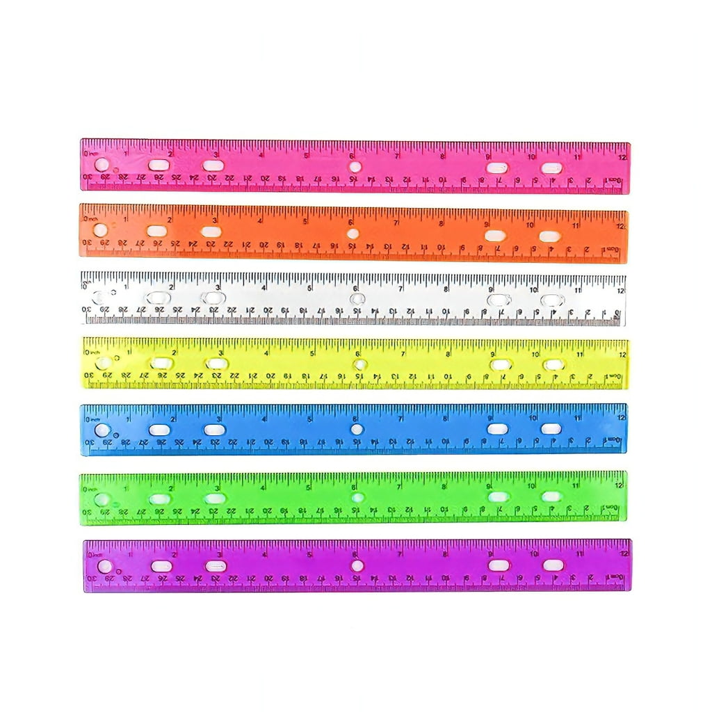 YongCo Math Ruler Colorful Drawing Ruler with Inches Centimeters Scale ...