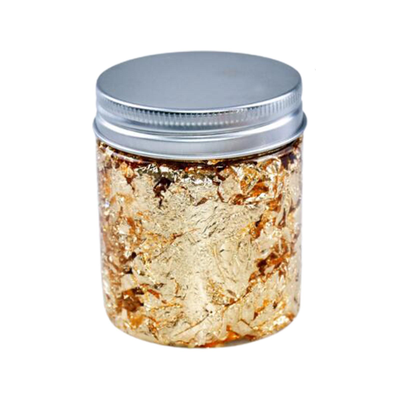 YongCo Metallic Foil Flakes Imitation Silver Gold Foil Chips Flake Gold ...