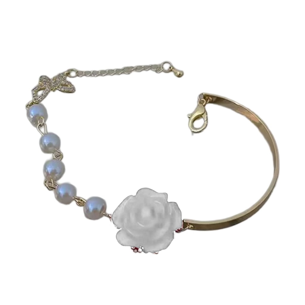 YongCo Multipurpose Delicate Rose Imitation Pearls Bracelet Craft for ...