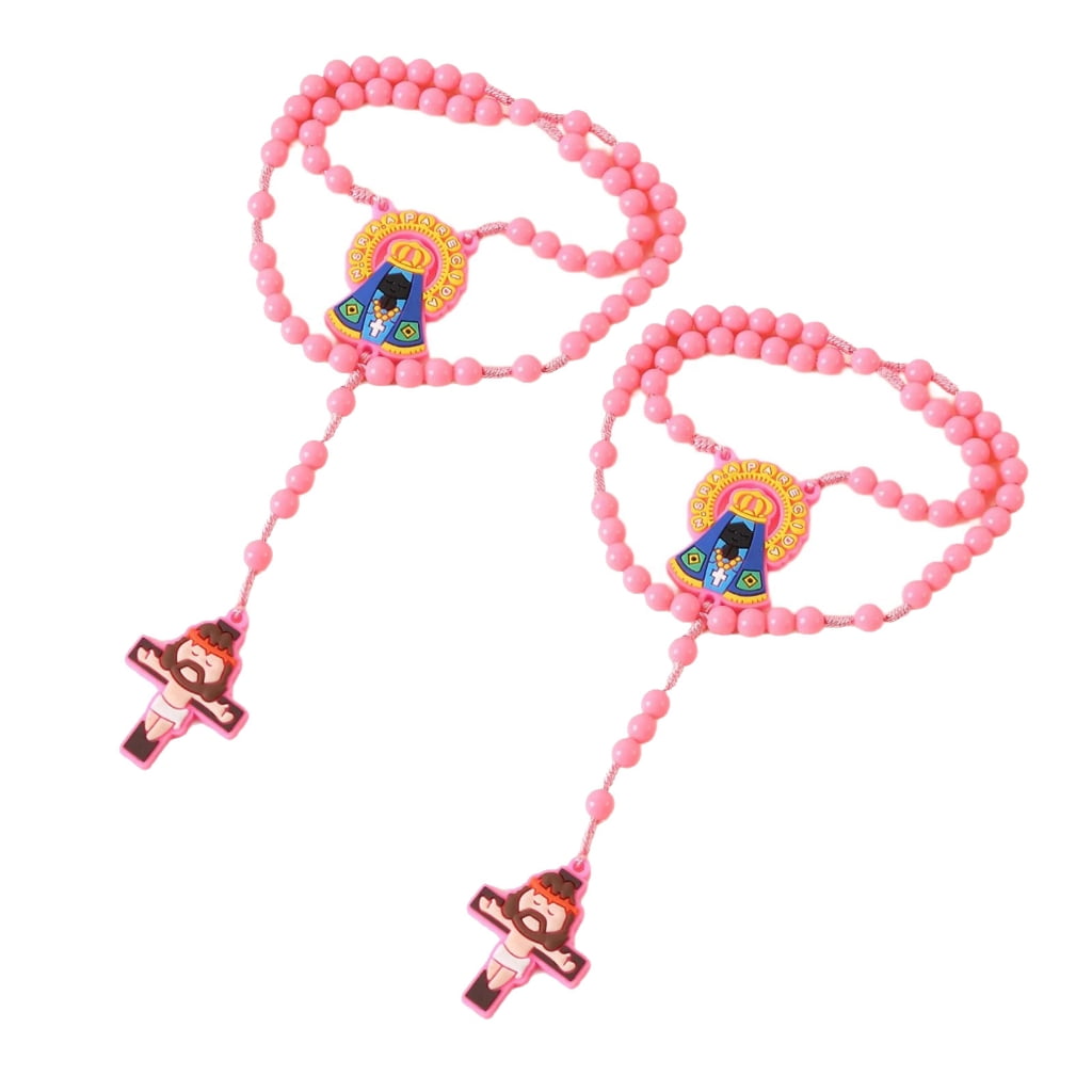 YongCo Pack of 2 Children Educational Prayer Beads Multifunctional Crosses Pendant Rosary ...