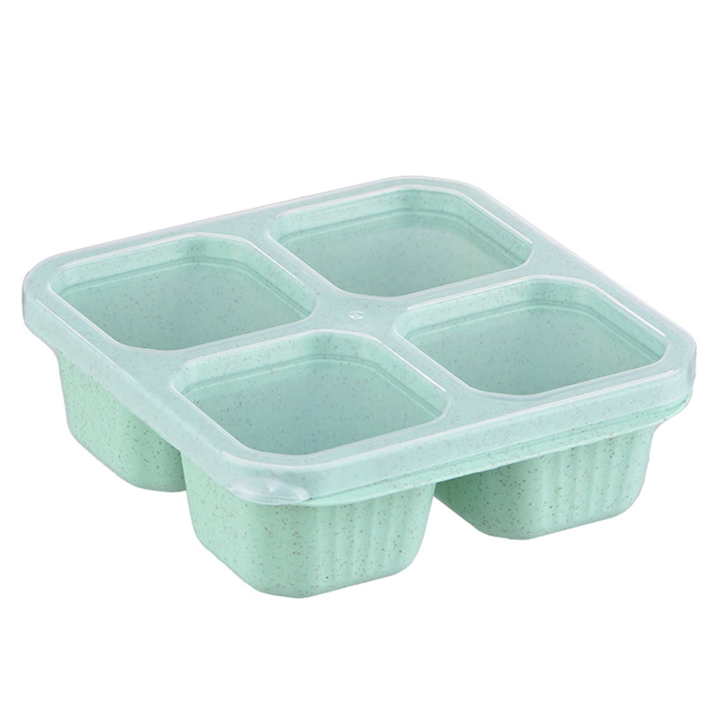 YongCo Plastics Snacks Box with 4 Divided Compartments Meal Preparation ...