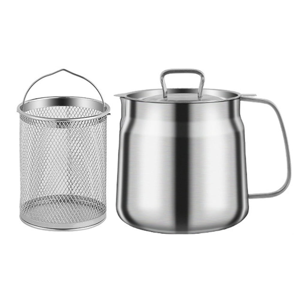 YongCo Portable Pots with Strainer and Frying Basket Cooking Oil ...