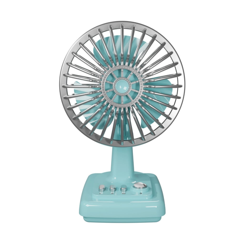 YongCo Retro Metal Fan USB Power 3 Speed Setting Vintage Style Desktop ...