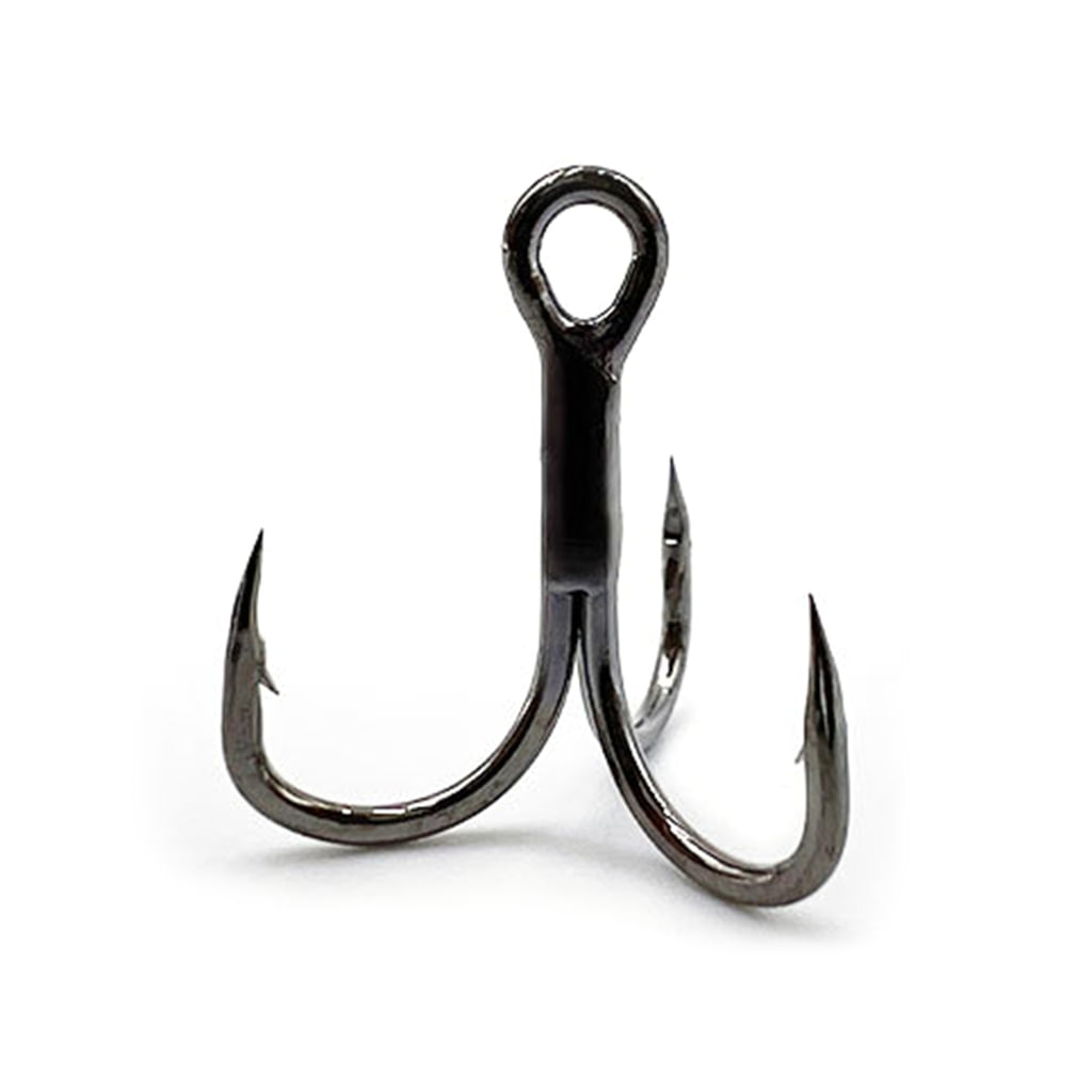 YongCo Silver Finish High Carbon Steel Trebles Hook for Lake Rivers and ...