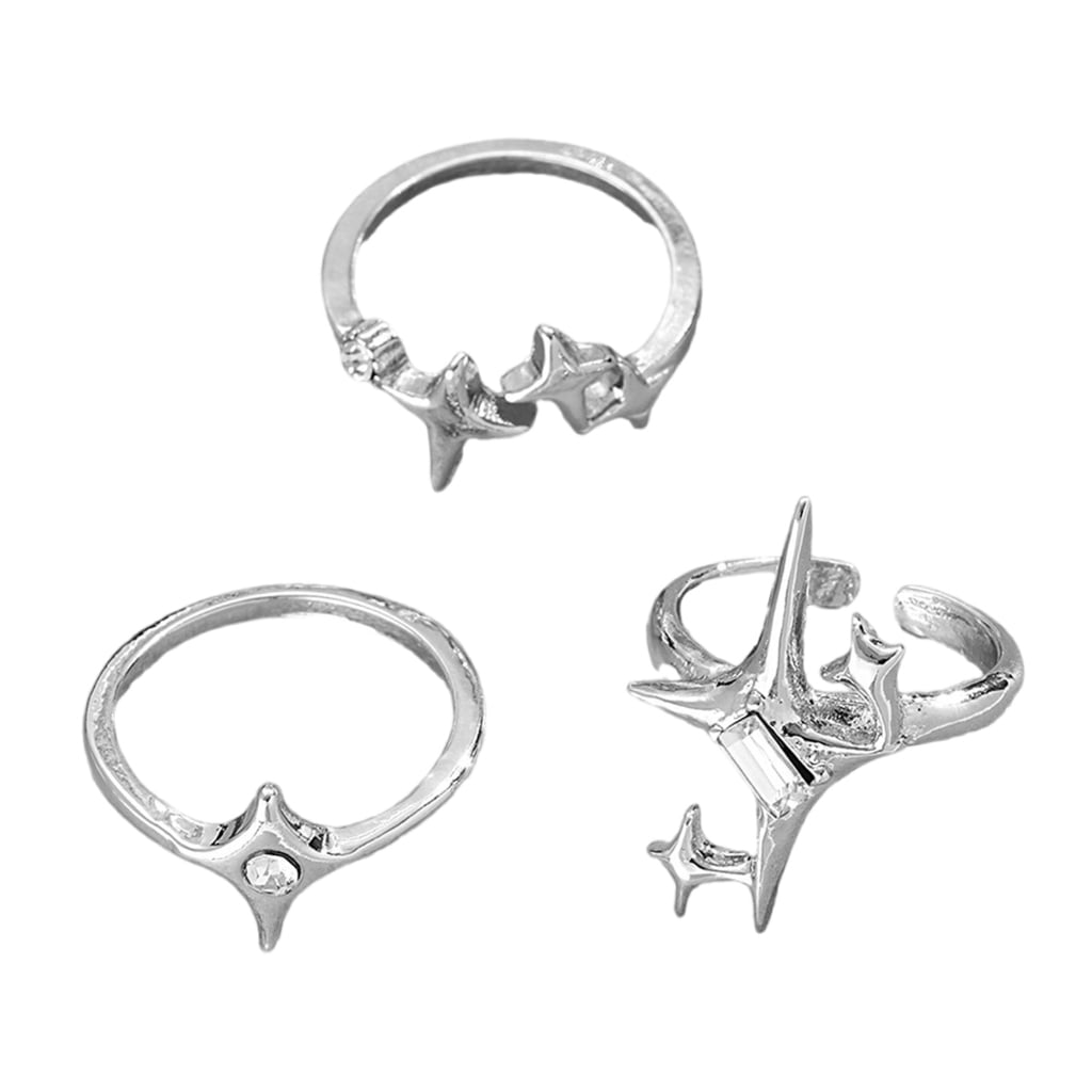 YongCo Stylish Zircon Star Patterned Couple Rings Set Designs for ...