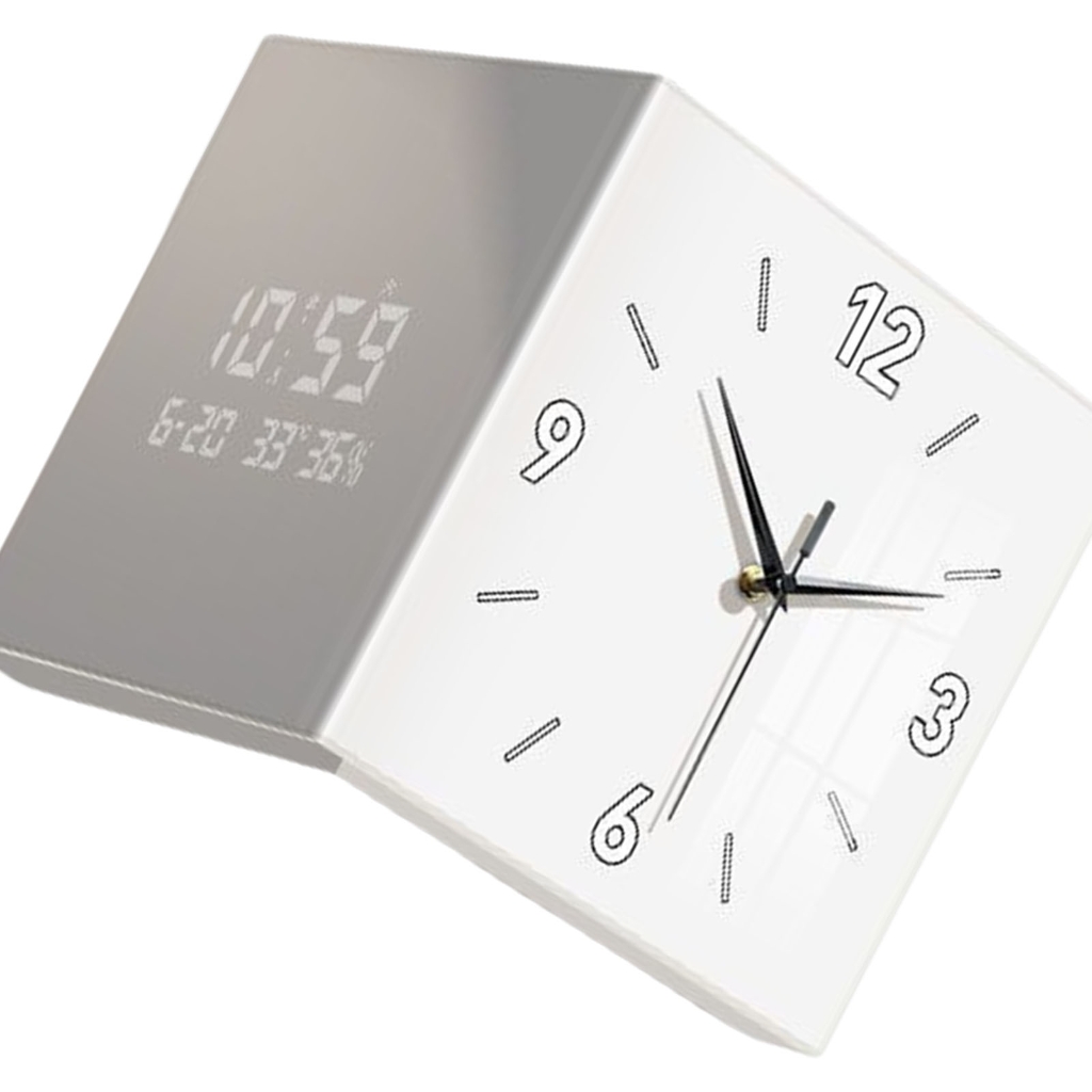 YongCo Wall Mounted Square Acrylic Corner Clock with Double Sided ...