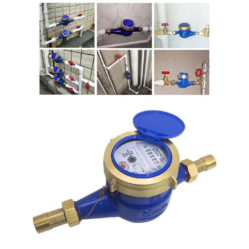 YongCo Water Meter Heavy Duty Brass Measure Tap Cold Water Meter Home ...