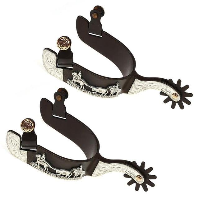 YongCo Western Cowboy Spur with Rowel Mens Roping Spur Horse Riding ...