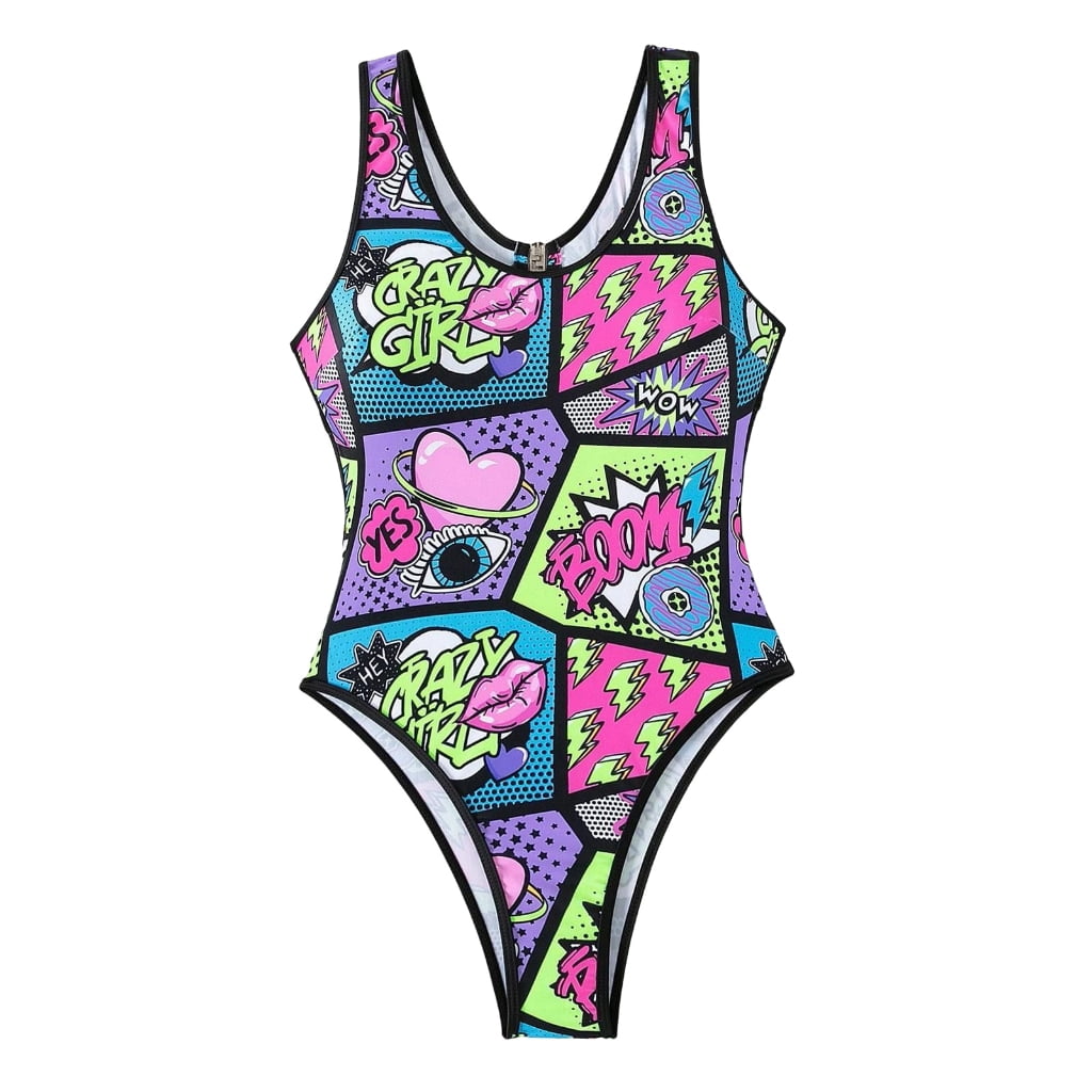 YongCo Women Backless Scooped Neck Bathing Suit 1 Piece Swimming ...