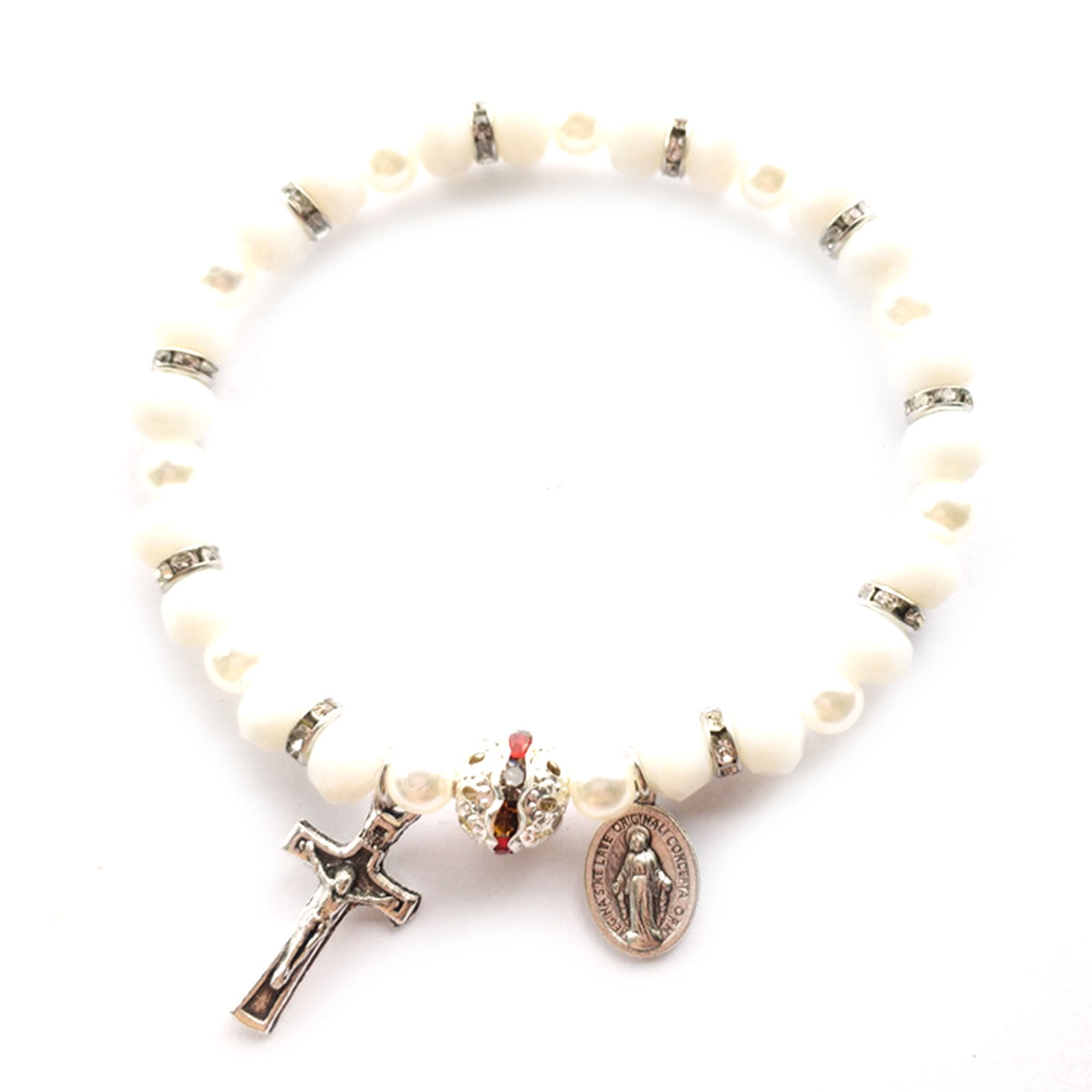 YongCo for Rosary BeadS Bracelet Vintage Christ Crucifix for Wristband for Men Women Wedding ...