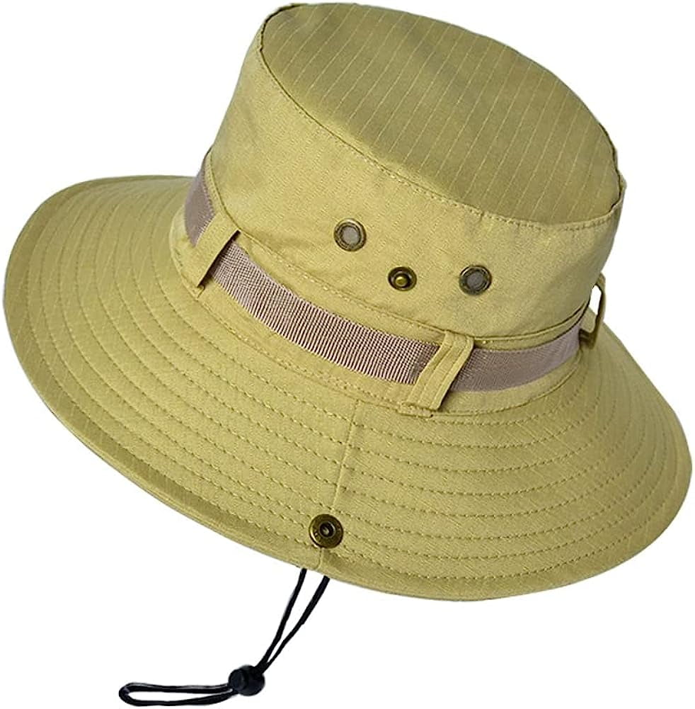 YongQiang Men Sun Hat UV Protection Wide Brim Breathable Bucket Hat ...