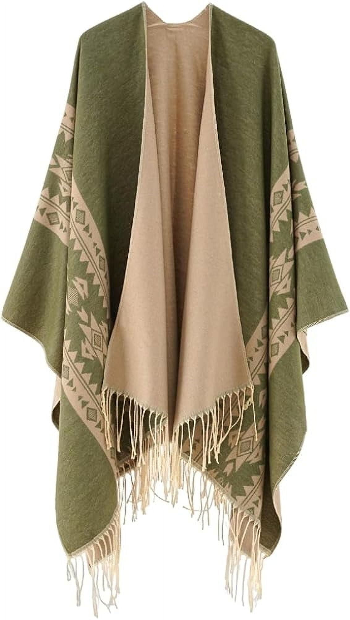 YongQiang Women Shawl Wrap Cardigan Poncho Cape Open Front Long Sweater Coat Wool Blanket ...