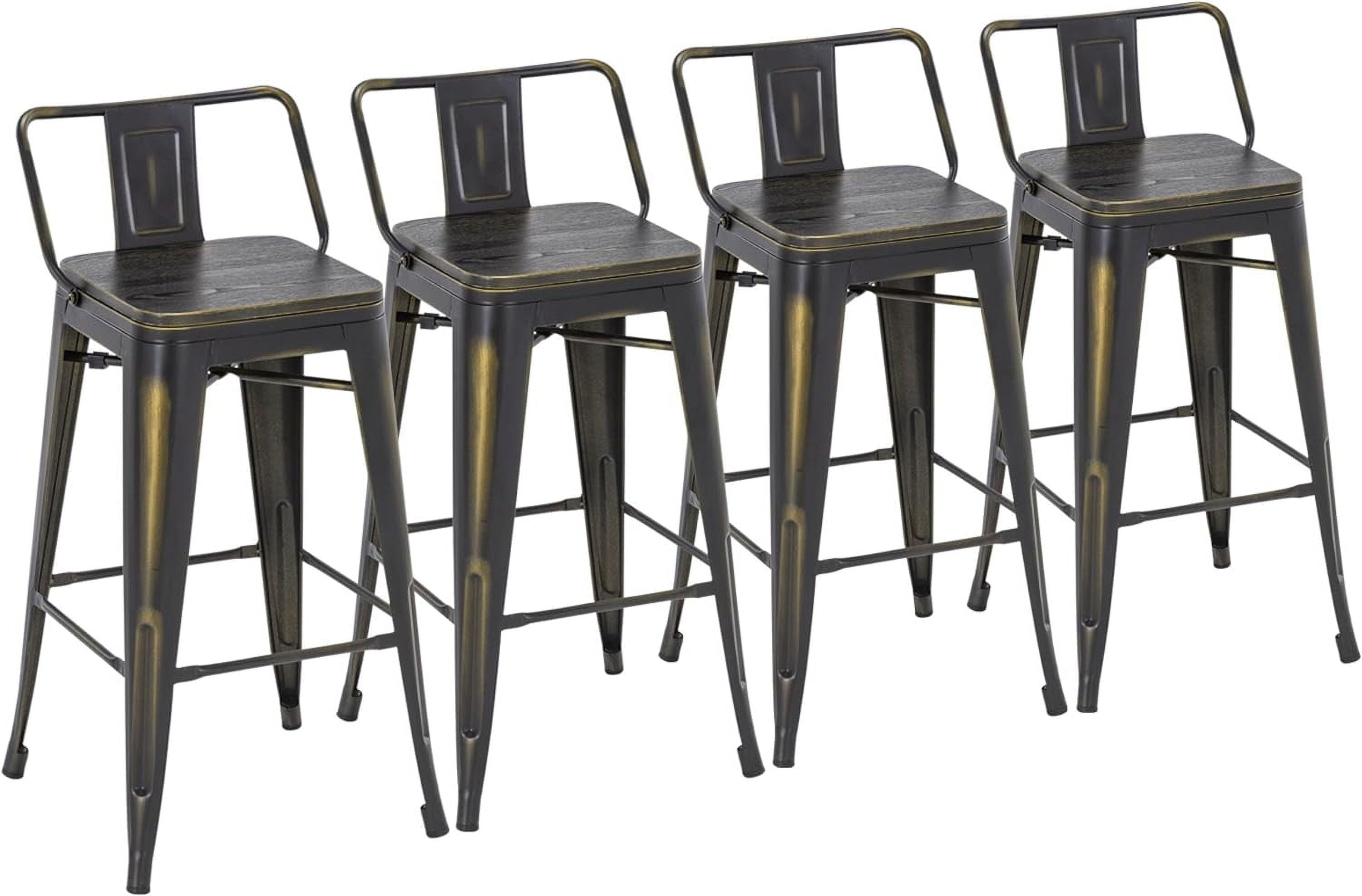 Yongchuang Industrial Metal Bar Stools Bar Height Barstools with Backs ...